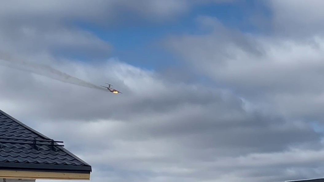 На Росії впав палаючий літак Україна інфо